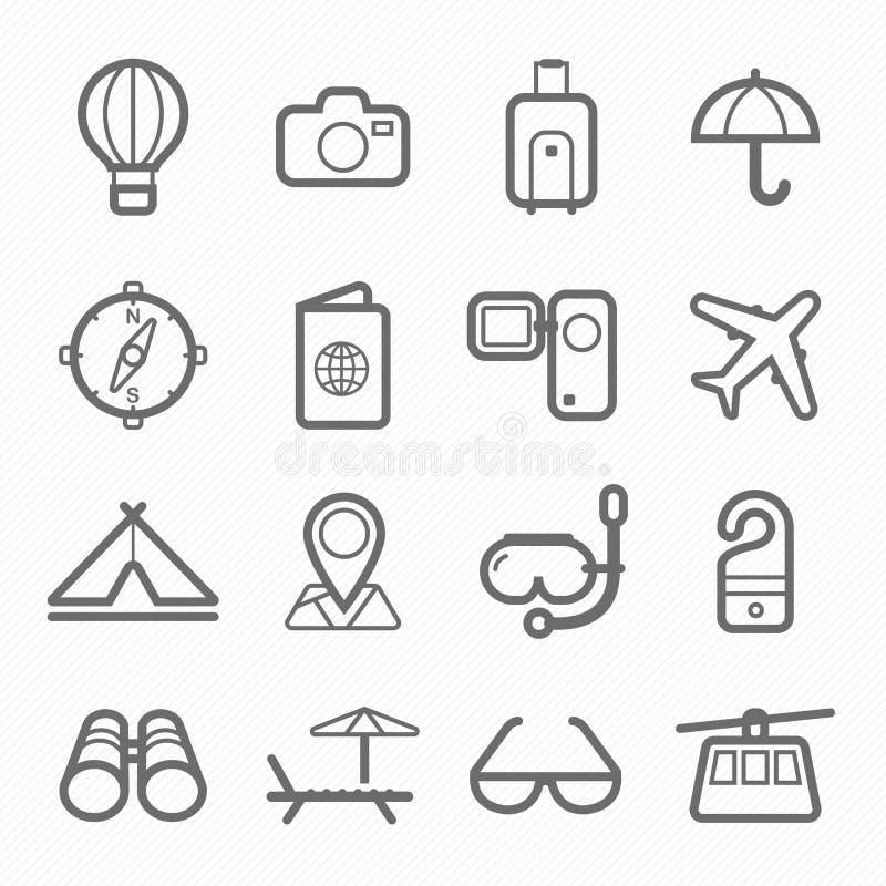 Linha Grupo Do Símbolo Do Curso Do ícone Ilustração do Vetor ...