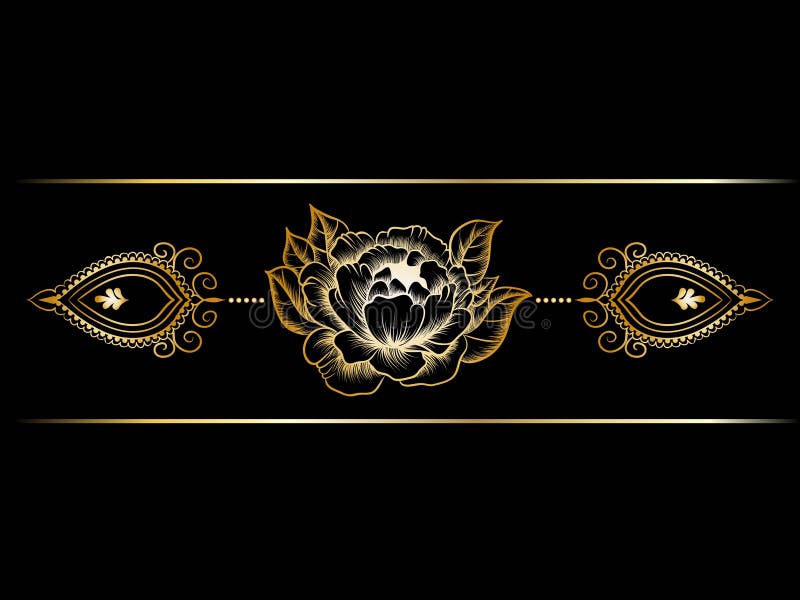 Linha Indiana Beira Do Ouro Da Arte Ilustração do Vetor - Ilustração de ...