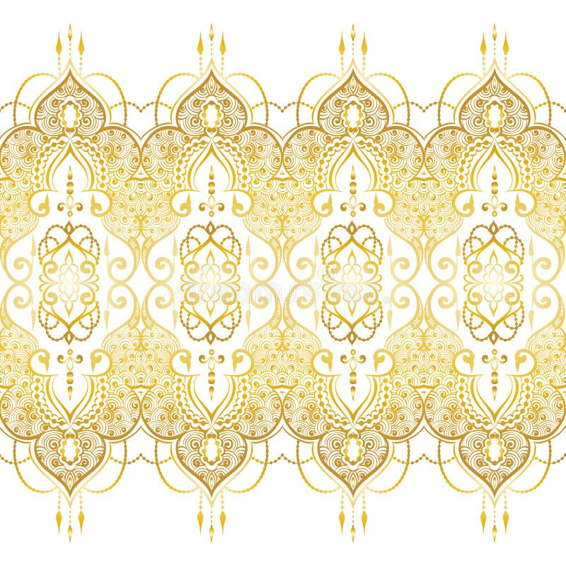 Linha Indiana Beira Do Ouro Da Arte Ilustração do Vetor - Ilustração de ...