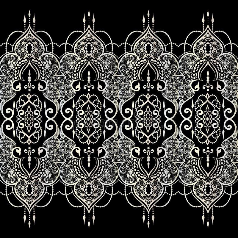 Linha Indiana De Prata Beira Da Arte Ilustração do Vetor - Ilustração ...