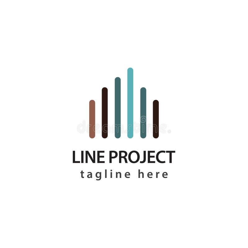 Linha Projeto Logo Vetora Template Design Illustration Ilustração do ...