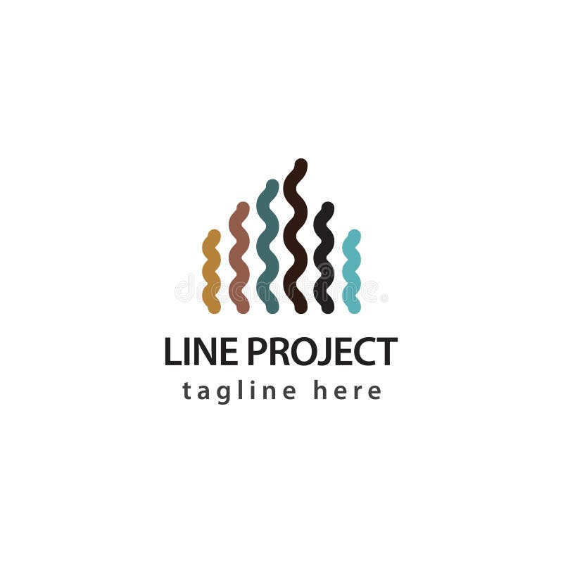 Linha Projeto Logo Vetora Template Design Illustration Ilustração Stock ...