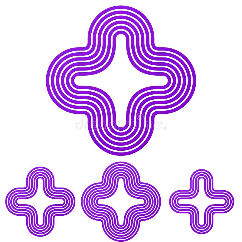 Linha Roxa Grupo Pentagonal Do Projeto Do Logotipo Ilustração do Vetor ...