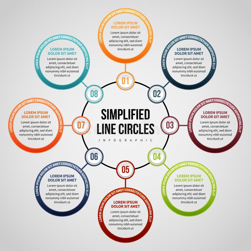 A Linha Simplificada Circunda Infographic Ilustração do Vetor ...