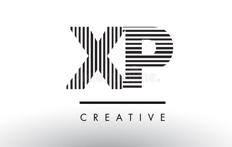 Linhas Preto E Branco Letra Logo Design De XP X P Ilustração do Vetor ...