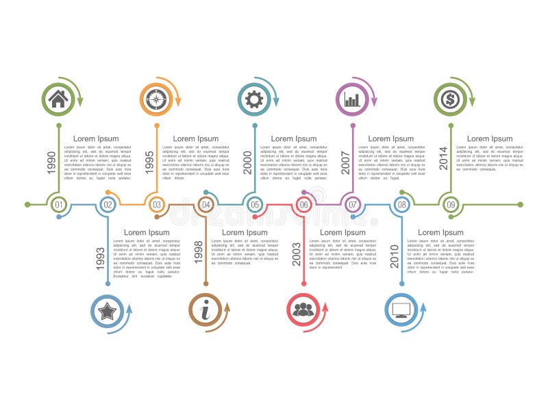 Linia czasu Infographics ilustracja wektor. Ilustracja złożonej z ...