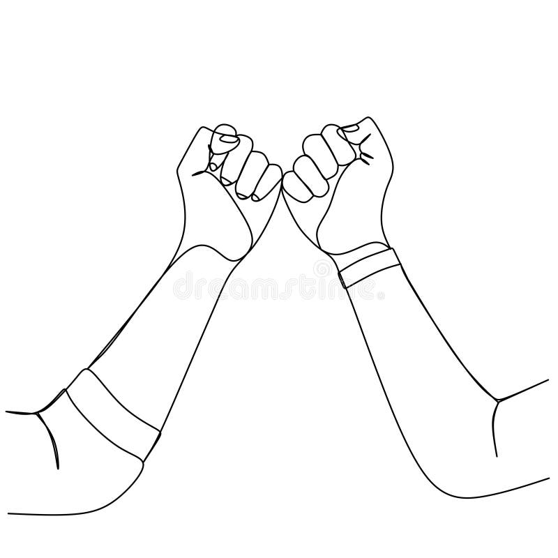 Linienzeichnung Der Faustprellung. Vektorgrafik Vektor Abbildung ...