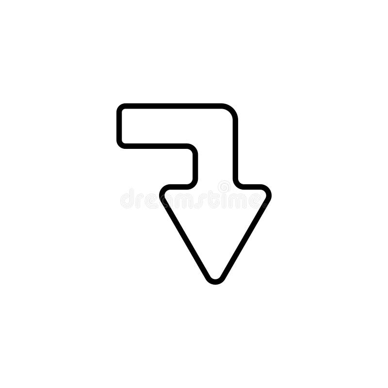 Symbollinje för höger pil stock illustrationer. Illustration av hörbart ...