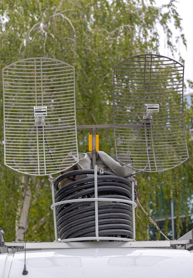 Antenna News Van stock image. Image of studio, pair - 234107321