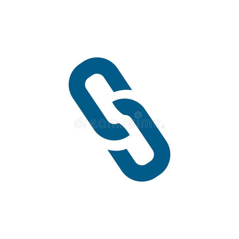 Link Blue Icon on White Background. Blue Flat Style Vector Illustration ...