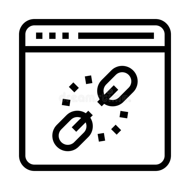 Break Link Thin Color Line Vector Icon Stock Vector - Illustration of ...