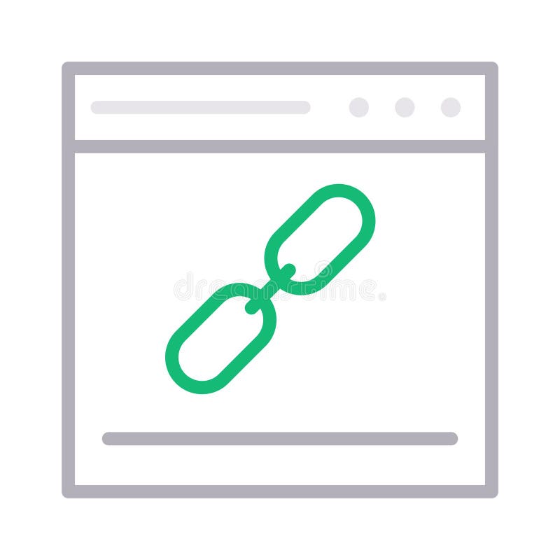 Link Browser Thin Color Line Vector Icon Stock Illustration ...