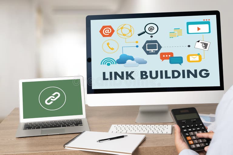 LINK BUILDING Connect Link Communication Contact Network Stock Image ...