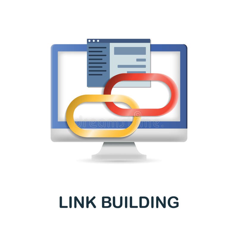 Link Building Icon. 3d Illustration from Web Development Collection ...