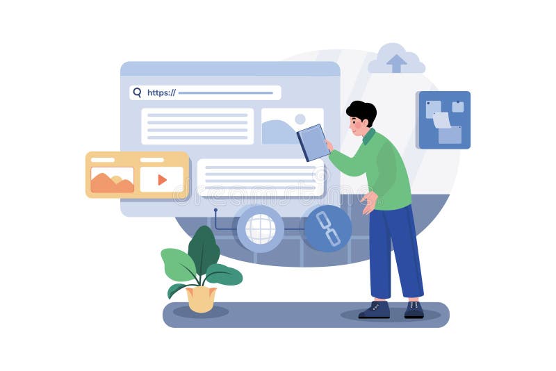 Link Building Illustration Concept on White Background Stock Vector ...