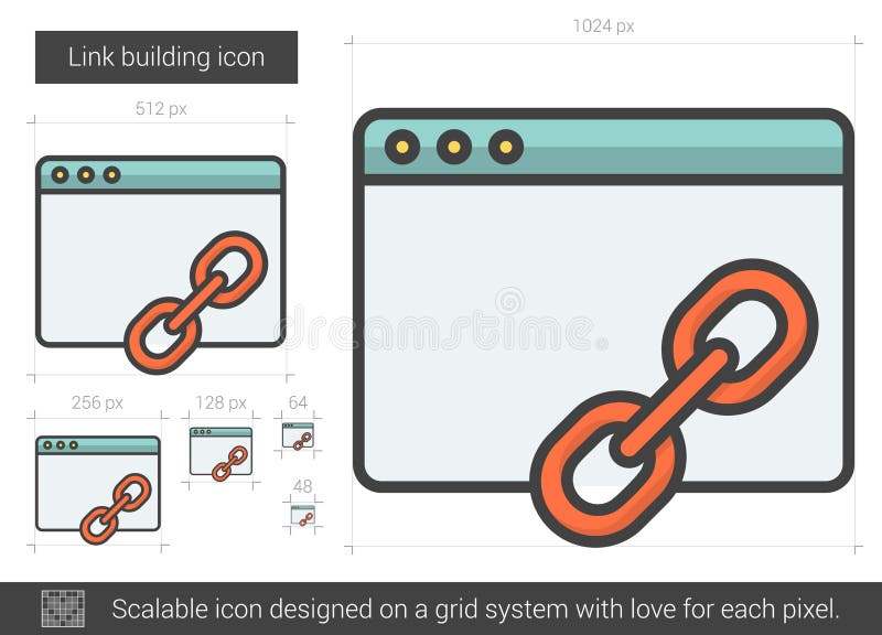 Link building line icon. stock vector. Illustration of application ...