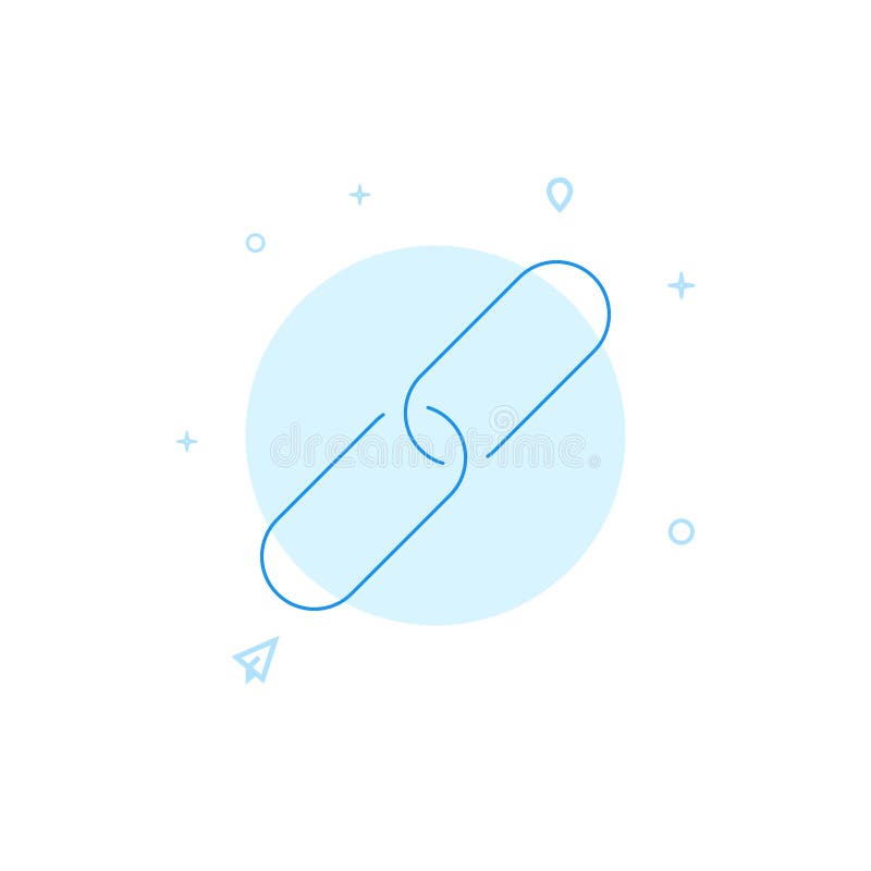 Link, Chain Flat Vector Icon. Filled Line Style. Blue Monochrome Design ...