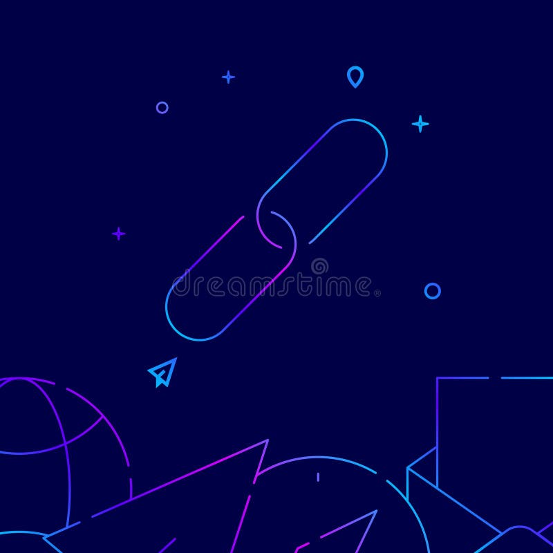 Link, Chain Gradient Line Icon, Vector Illustration Stock Illustration ...