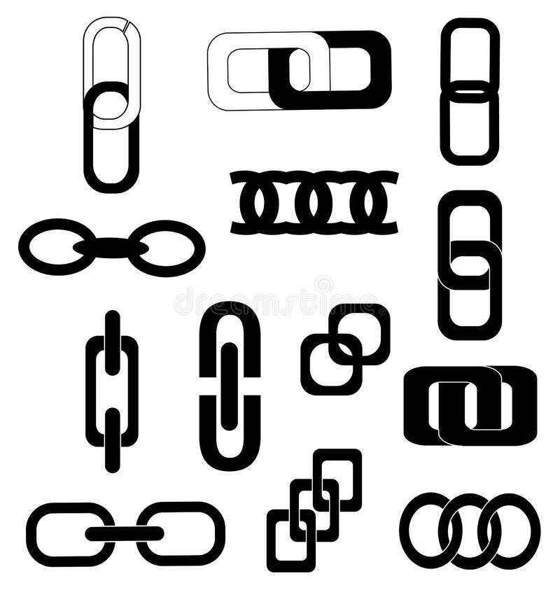 Link chain icons set stock vector. Illustration of chain - 45673103