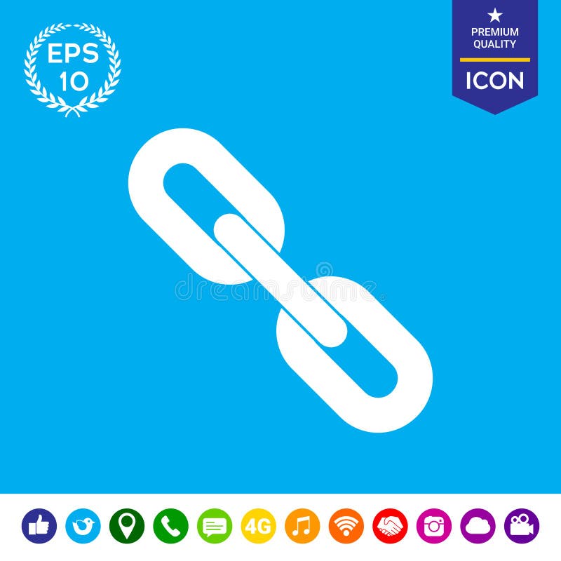 Link chain symbol icon stock illustration. Illustration of sign - 89685808