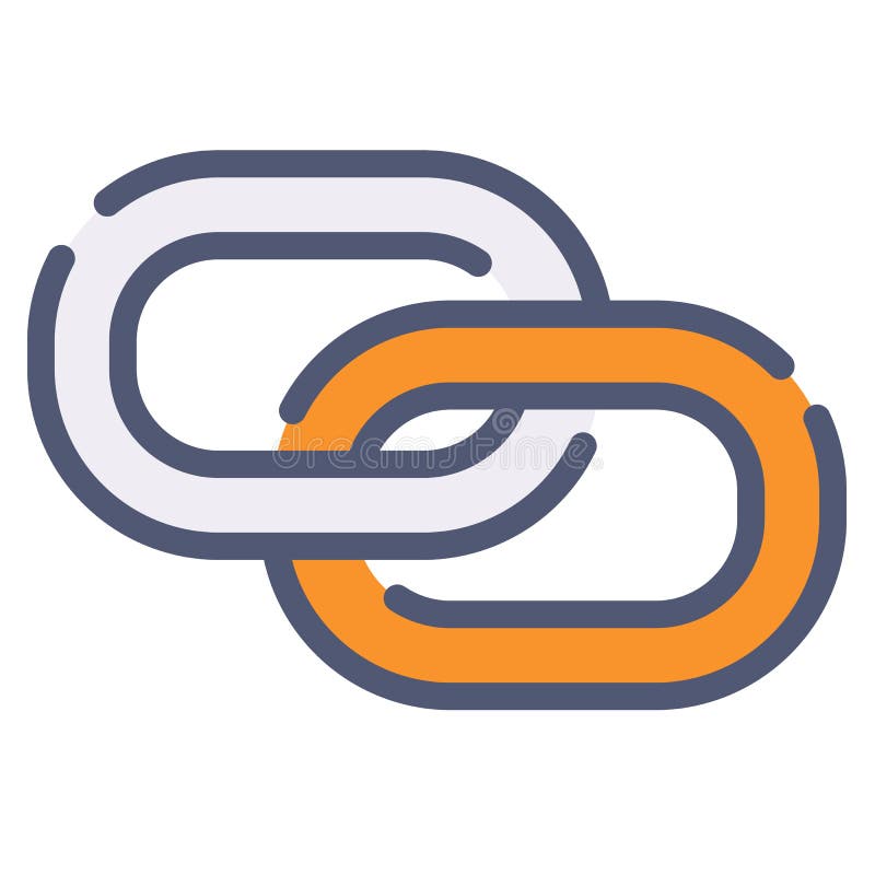 Link Connect Chain Bound Single Isolated Icon with Flat Dash or Dashed ...