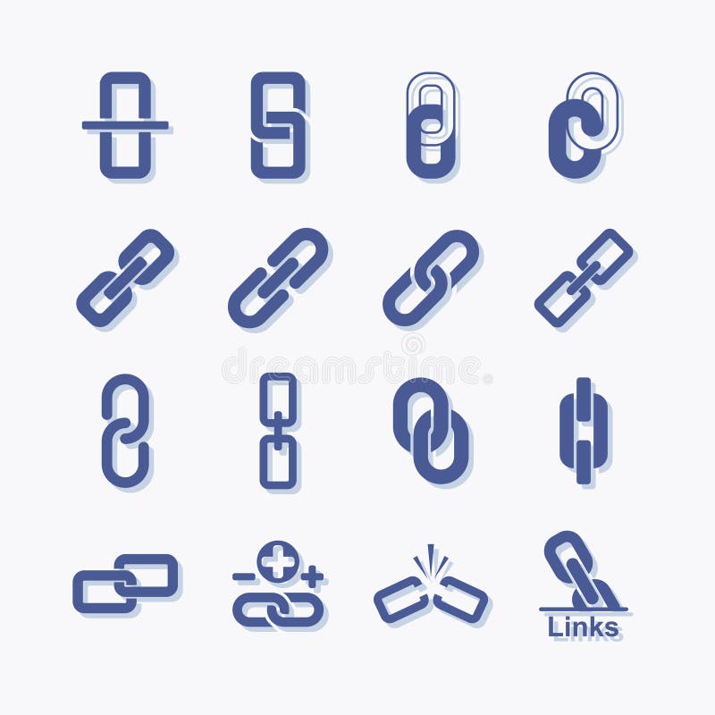 Link Connection Flat Vector Graphic Pictogram Icons. Stock Vector ...