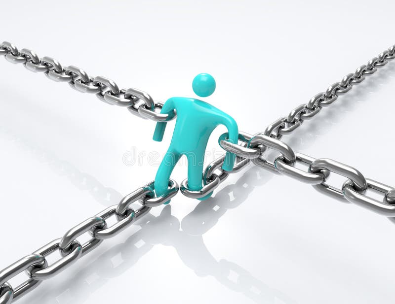 Link 3d chain concept stock illustration. Illustration of figure - 60904838