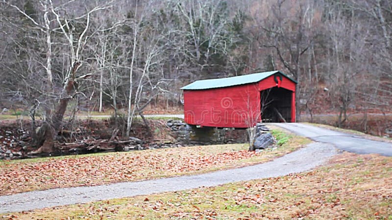Link Farm Covered Bridge in Virginia, United States Stock Video - Video ...