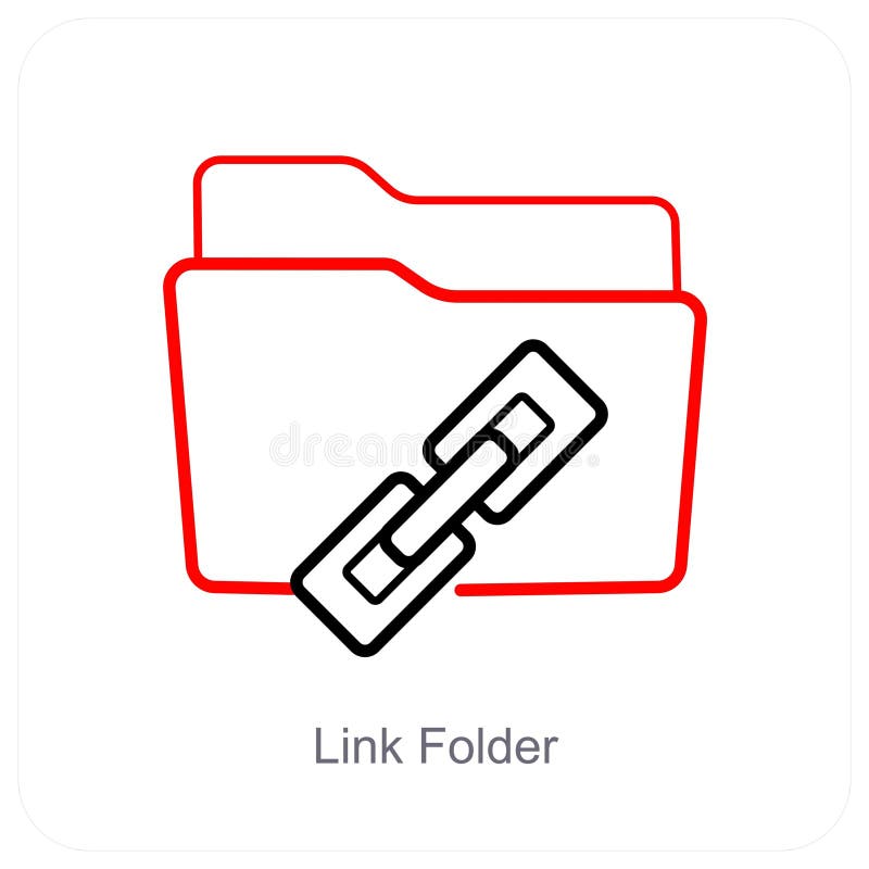 Link Folder and Folder Icon Concept Stock Illustration - Illustration ...