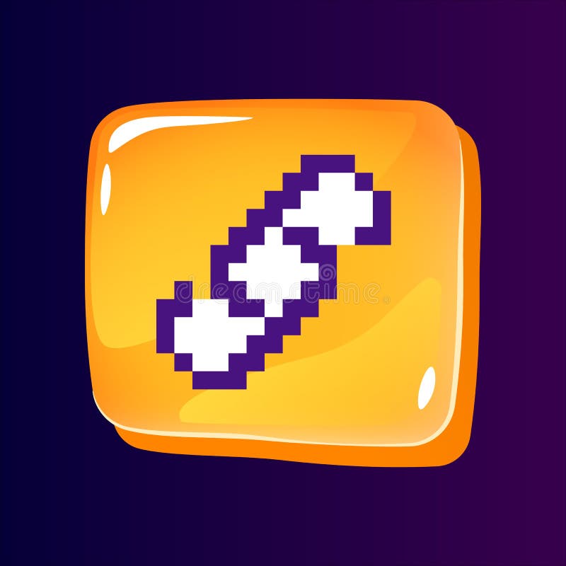 Link Glossy Ui Button with Pixelated Color Icon Stock Vector - Illustration of element, isolated ...