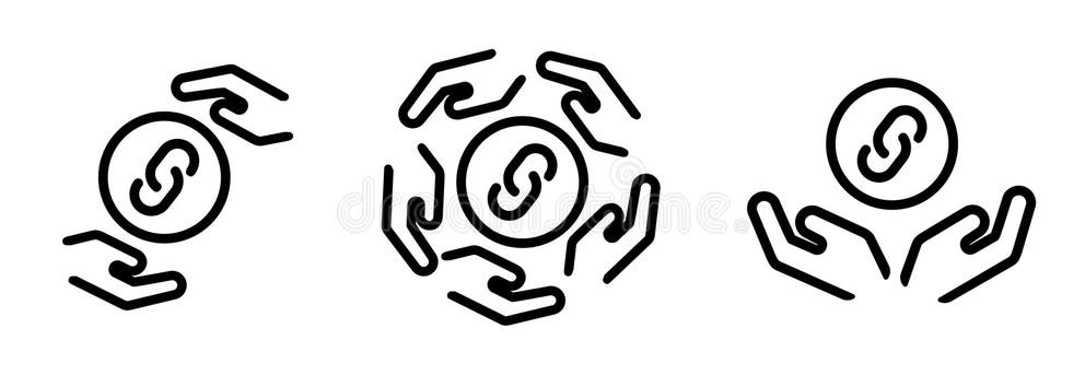 Link Hyperlink Chain Connected Logo Icon Set Collection Line Stroke ...