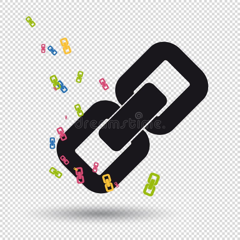 Link/Hyperlink Sign with Shadow - Black 3D Illustration - Isolated on ...