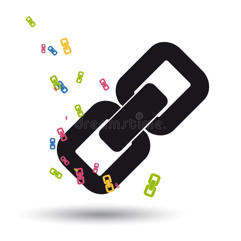 Link/Hyperlink Sign with Shadow - Colorful Vector Icons - Isolated on ...