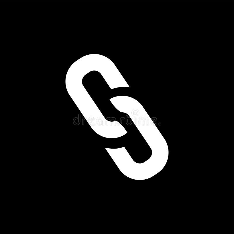 Chain Link Line on Black Background. Black Flat Style Vector ...