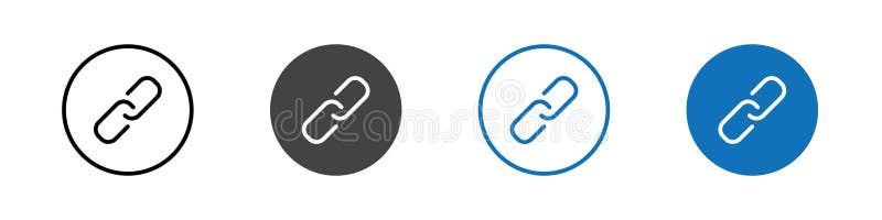 Link Icon Flat Editable Icon Mark Set Stock Vector - Illustration of ...