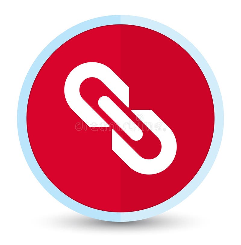 Link Icon Flat Prime Red Round Button Stock Vector - Illustration of ...