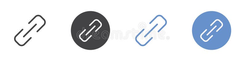 Link Icon Flat Set in Black and White Color Stock Illustration ...
