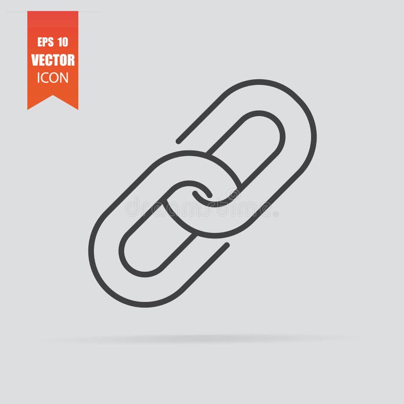 Link Icon in Flat Style Isolated on Grey Background Stock Vector ...