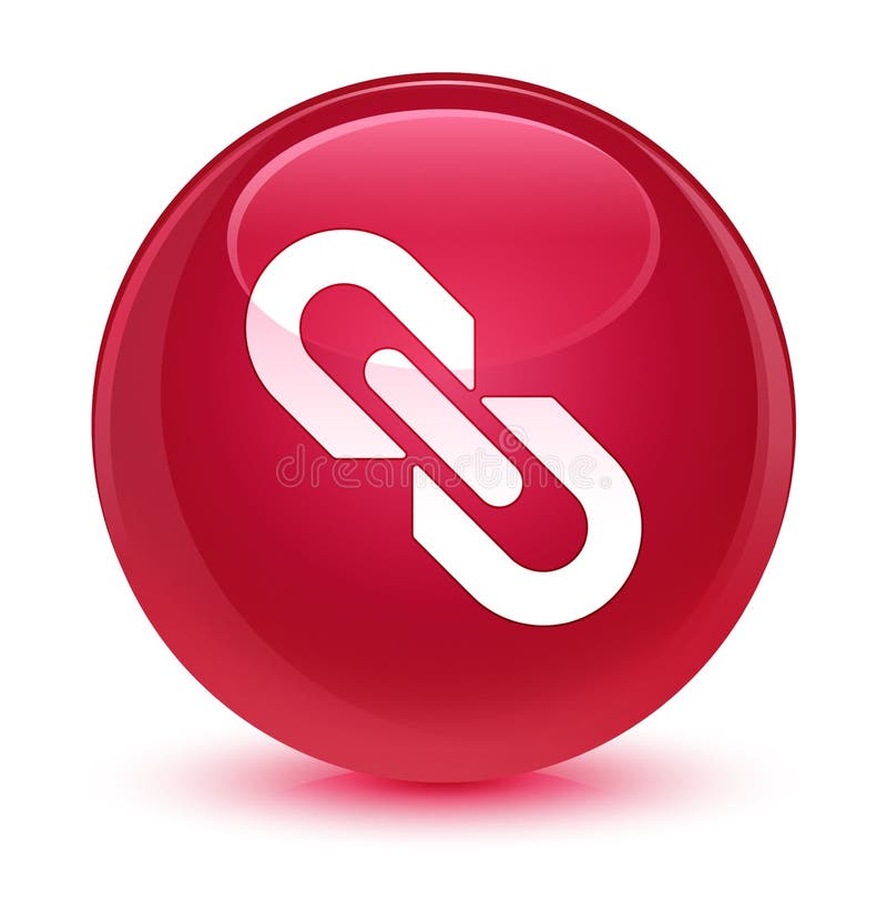 Link Icon Glassy Pink Round Button Stock Illustration - Illustration of ...