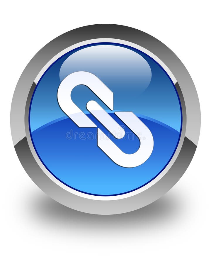 Link Icon Glossy Blue Round Button Stock Illustration - Illustration of ...