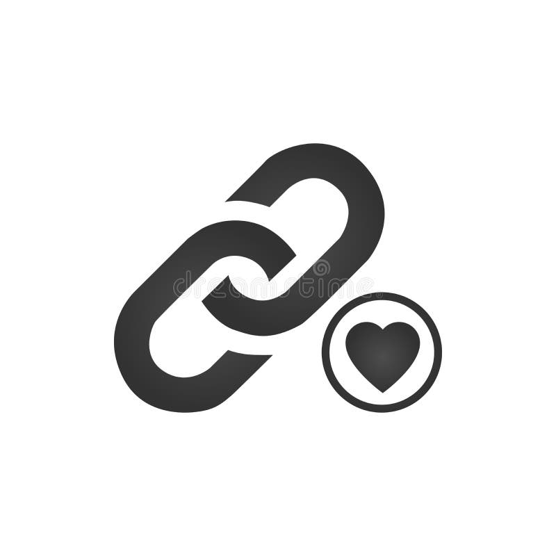 Link Icon with Heart. Favorite Link Concept. Vector Illustration ...
