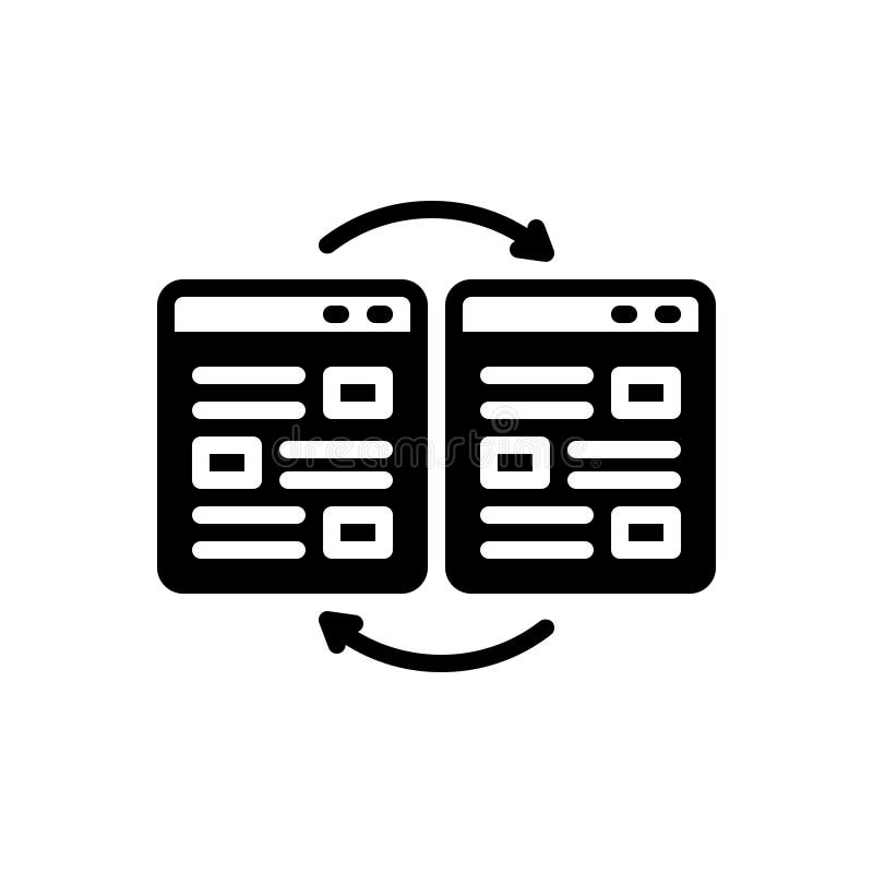 Black Solid Icon for Link, Hyperlink and Redirect Stock Illustration ...