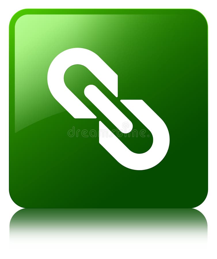 Link Icon Green Square Button Stock Illustration - Illustration of ...
