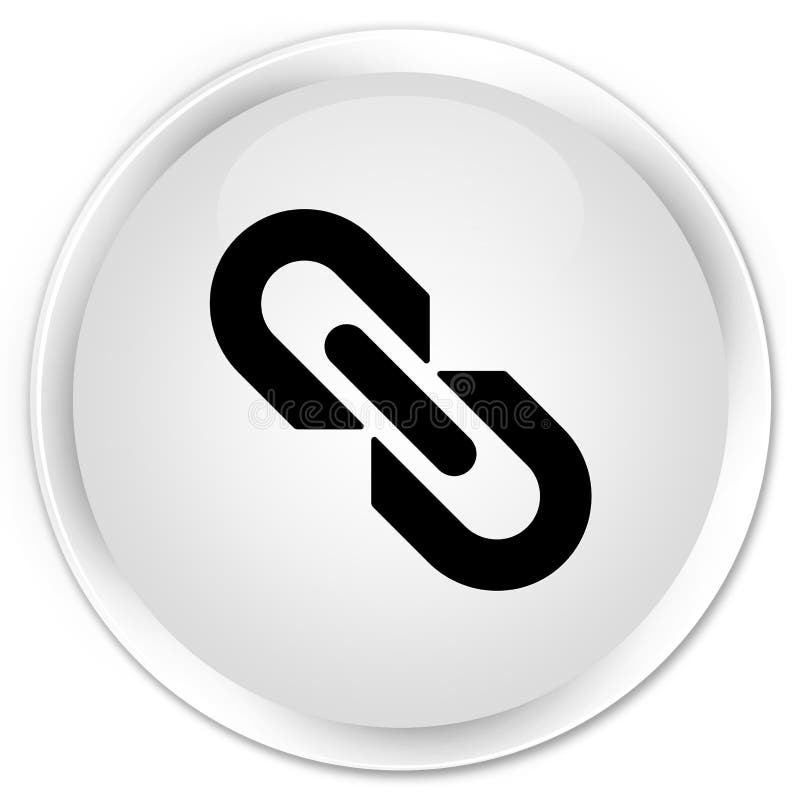 Link Icon Premium White Round Button Stock Illustration - Illustration ...