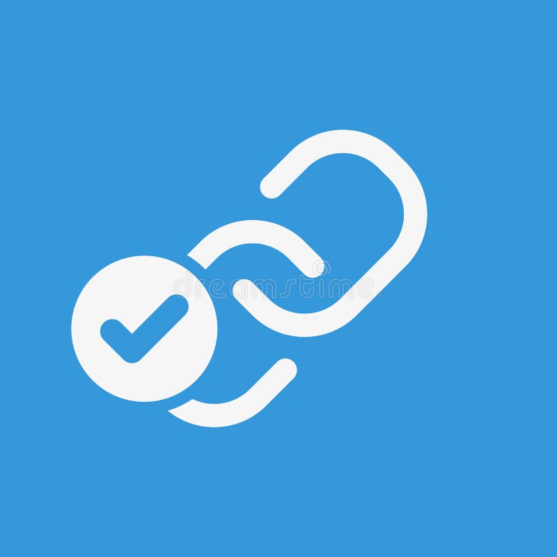 Link Icon, Multimedia Icon with Check Sign. Link Icon and Approved ...