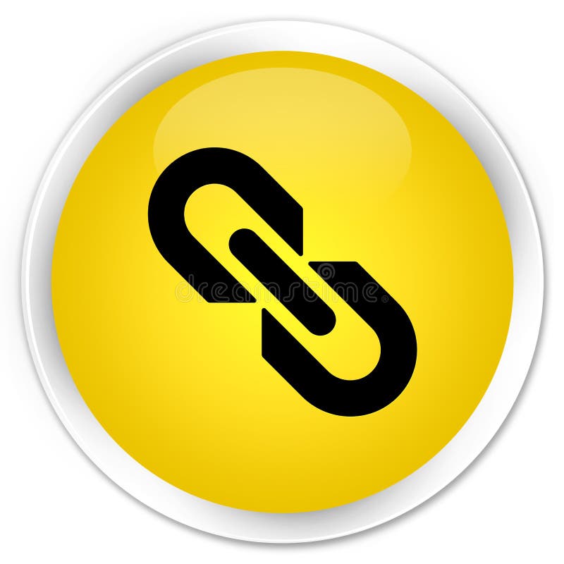 Link Icon Premium Yellow Round Button Stock Illustration - Illustration ...
