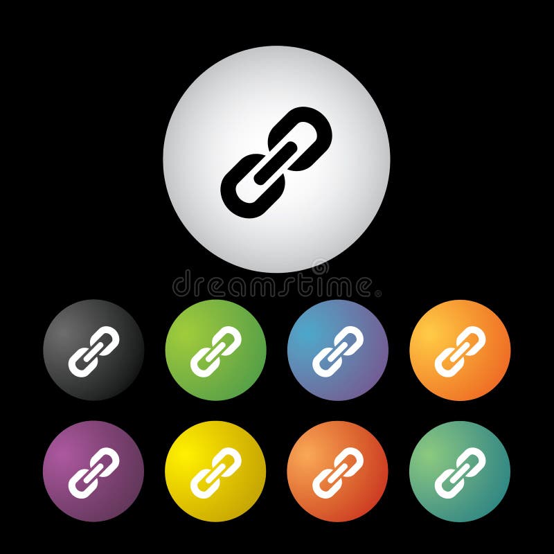 Link icon set stock vector. Illustration of link, black - 89765024