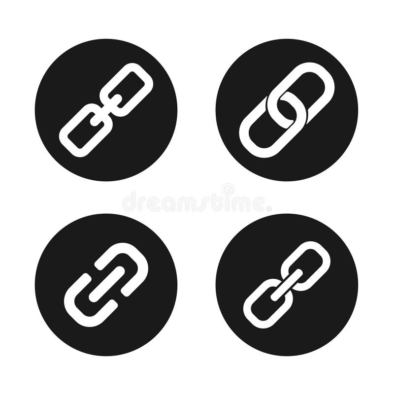 Link Icon Set Vector Sign in White Background â€“ Vector Stock Vector ...