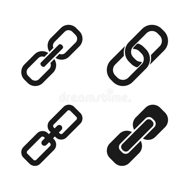 Link Icon Set Vector Sign in White Background Stock Vector ...