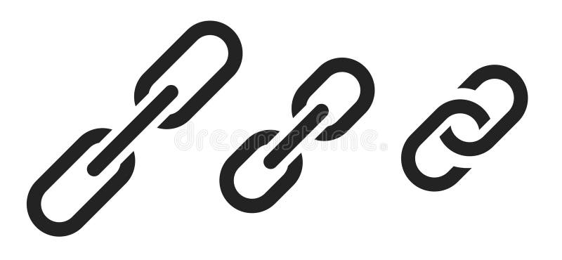Link Icon Stroke Line Vector Simple Graphic Ui Element Set, String Chain Connection As Url ...